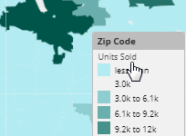Geo area map colored by measure